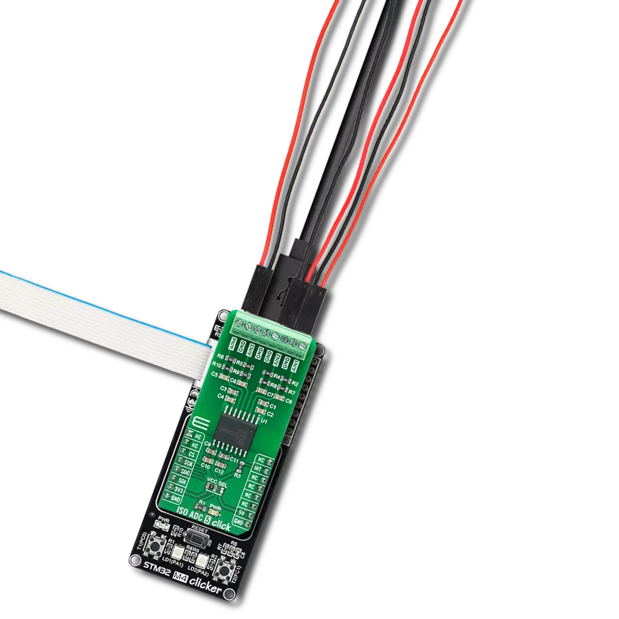 Digitizes the input voltage with MAX22530 and STM32F415RG and transmits the data across the ...