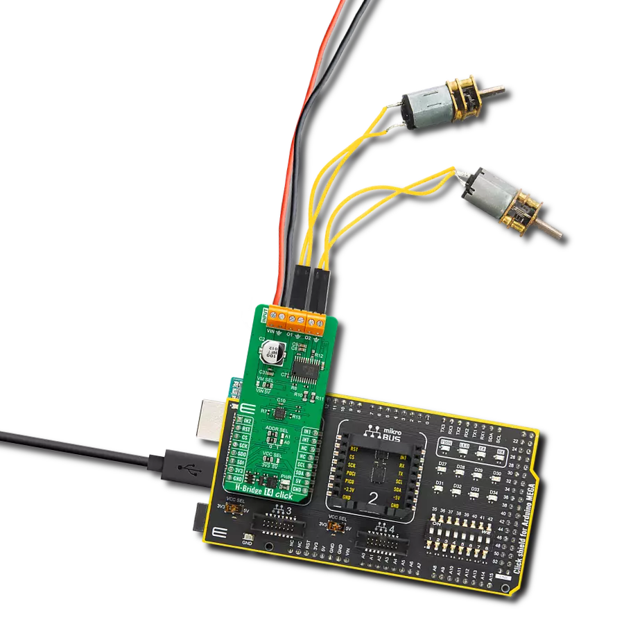 Control different types of brushed motors with DRV8873 and ATmega2560 ...