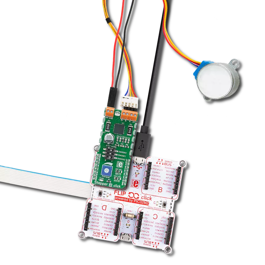 Manage the operation of two-phase bipolar stepper motors with TB67S269FTG and PIC32MZ2048EFH100 ...